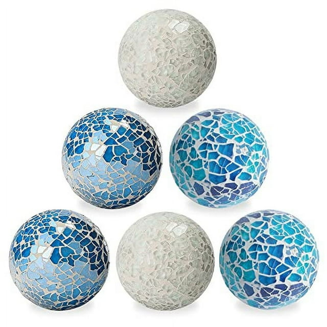 Fymlhomi 3 in Decorative Orbs Glass Balls Set of 6,Mosaic Sphere Globe ...