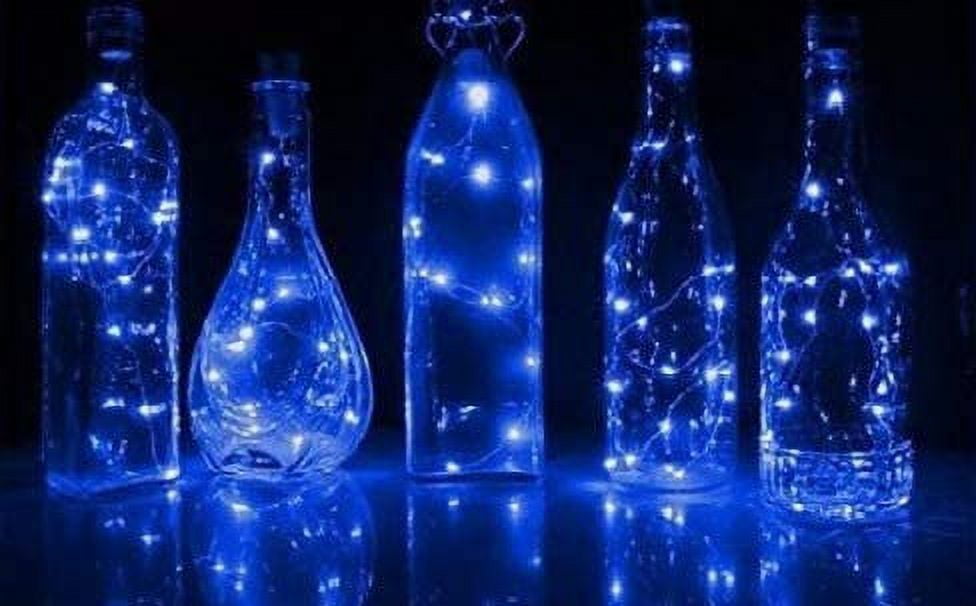Fymlhomi 3M 30 LED Blue Color Bottle Lights (6 Pack),Copper Wire Cork ...