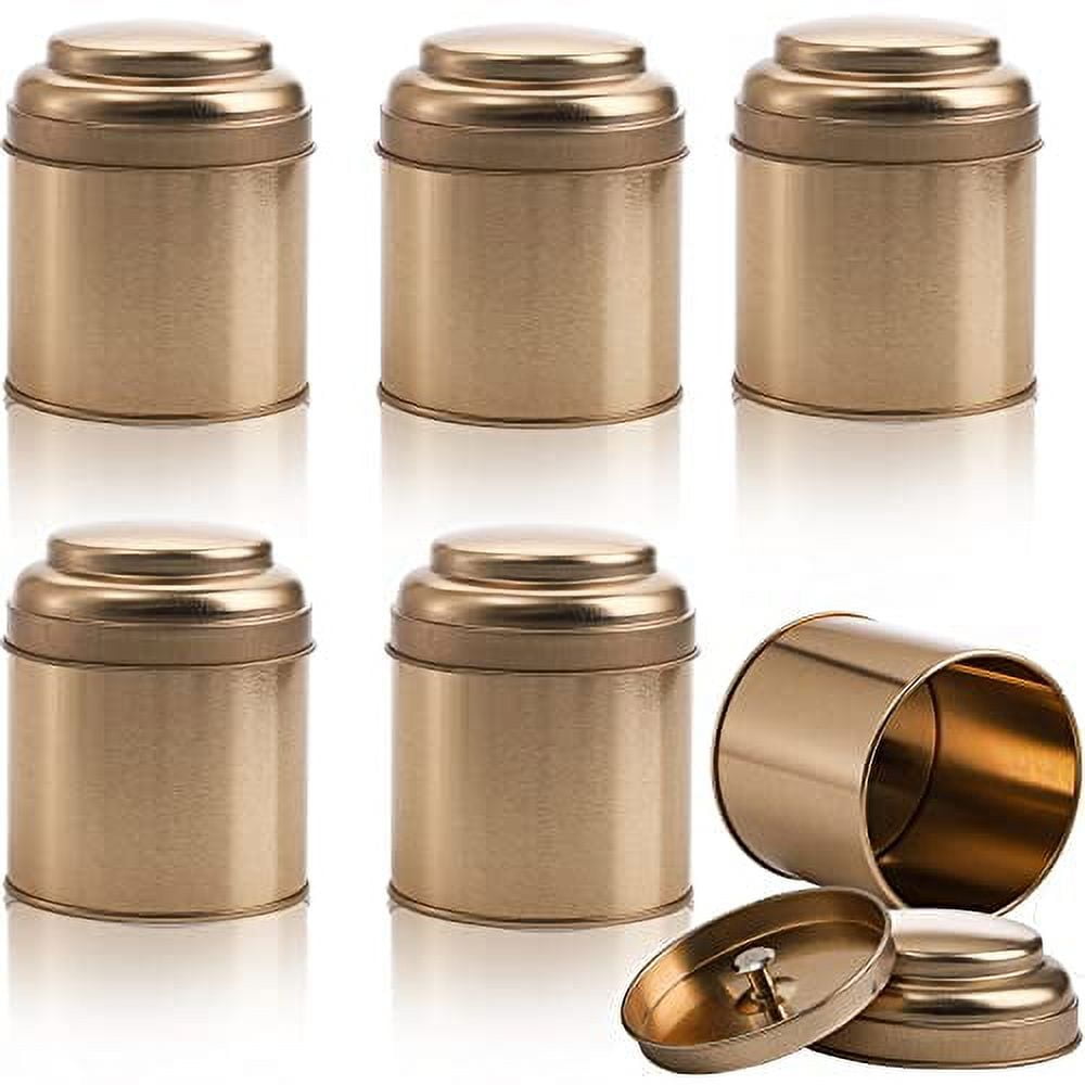 Fymlhomi 6 Pack Tea Tins Canister with Airtight Double Lids, Mini Tea ...