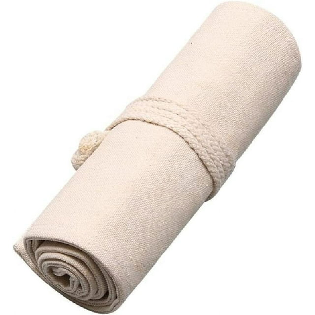 Fymlhomi 72 Slots Canvas Pencil Wrap Pouch Roll Up Pen Holder Case for ...