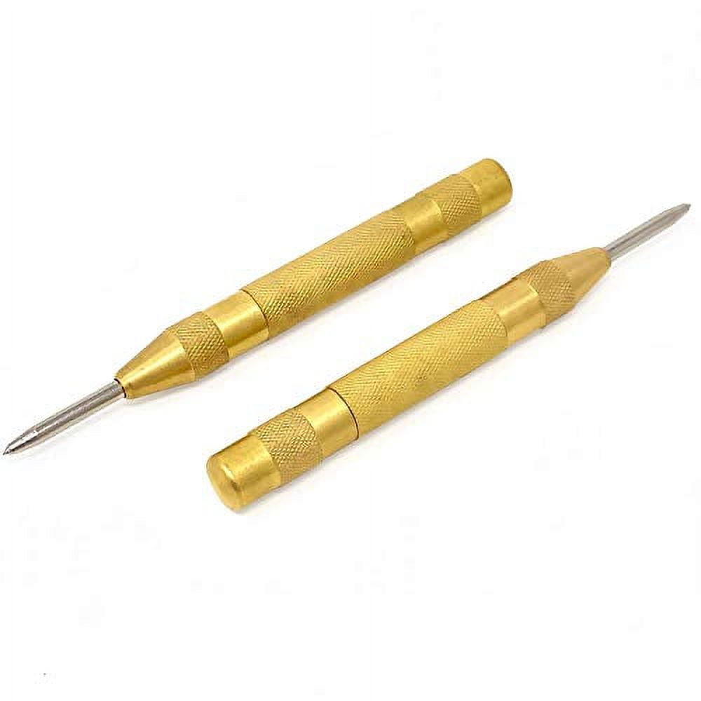 Fymlhomi Automatic Center Punch - 5 inch Brass Spring Loaded Center ...