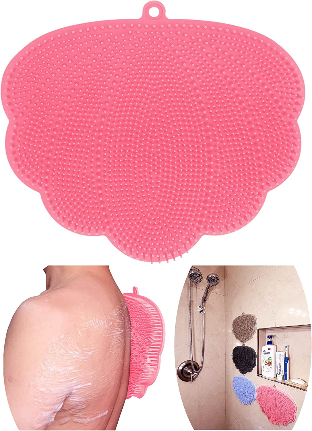 Fymlhomi Back Scrubber Hands-Free for Shower. Easy to Clean Big Flat ...