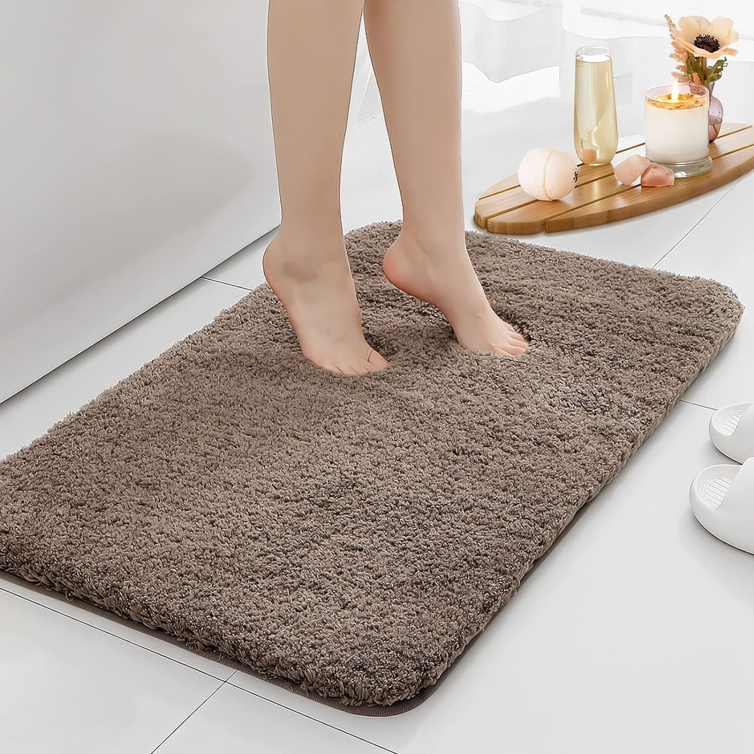 Fymlhomi Bathroom Rugs Extra Thick, Non-Slip Bath Rugs for Bathroom ...