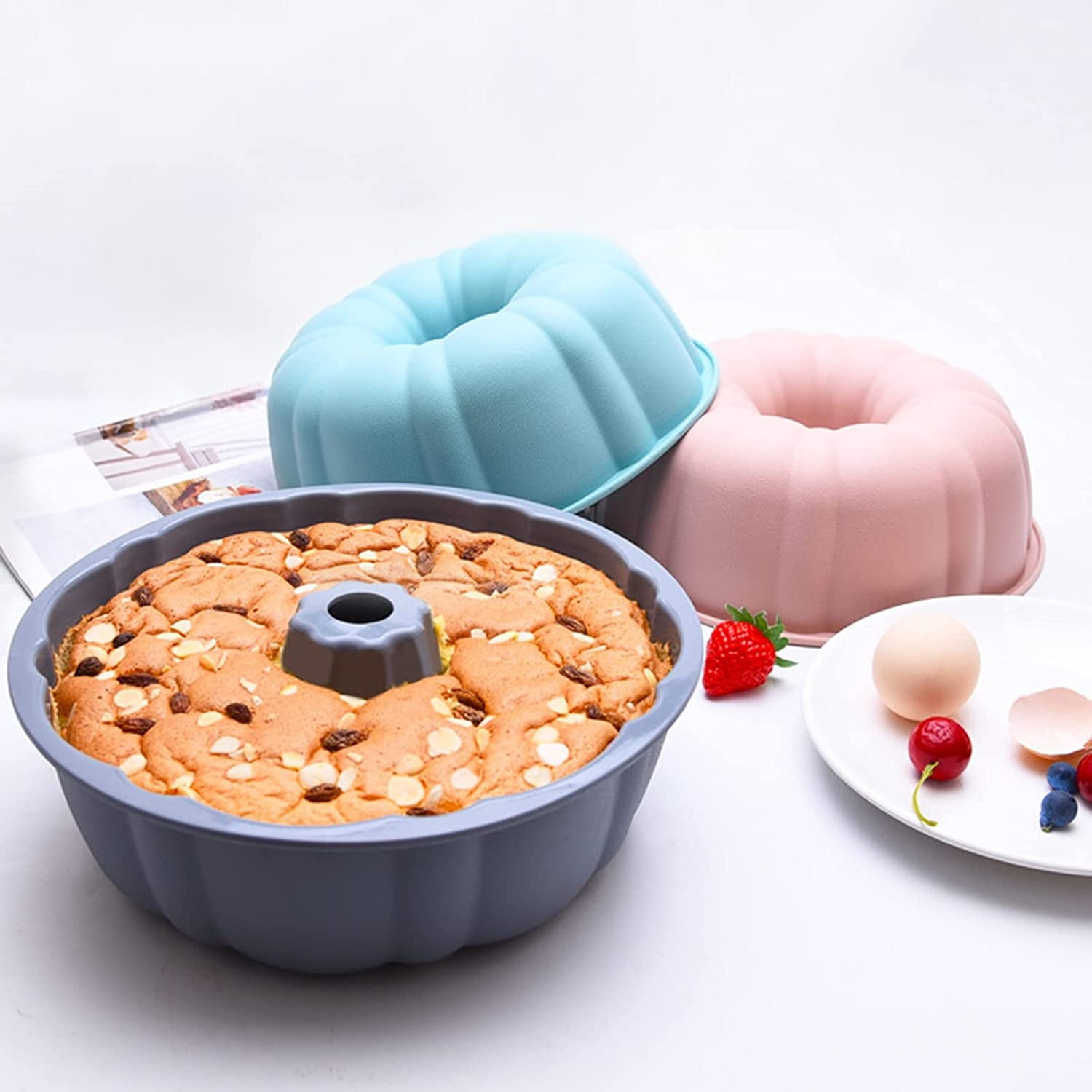 Fymlhomi Cake Pan 10 inch Round 3 Inch Deep Easy Release Non Stick Food ...