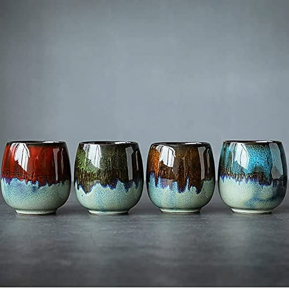 Fymlhomi Ceramic Kiln-Change Espresso Cups Small Espresso Coffee Cup ...