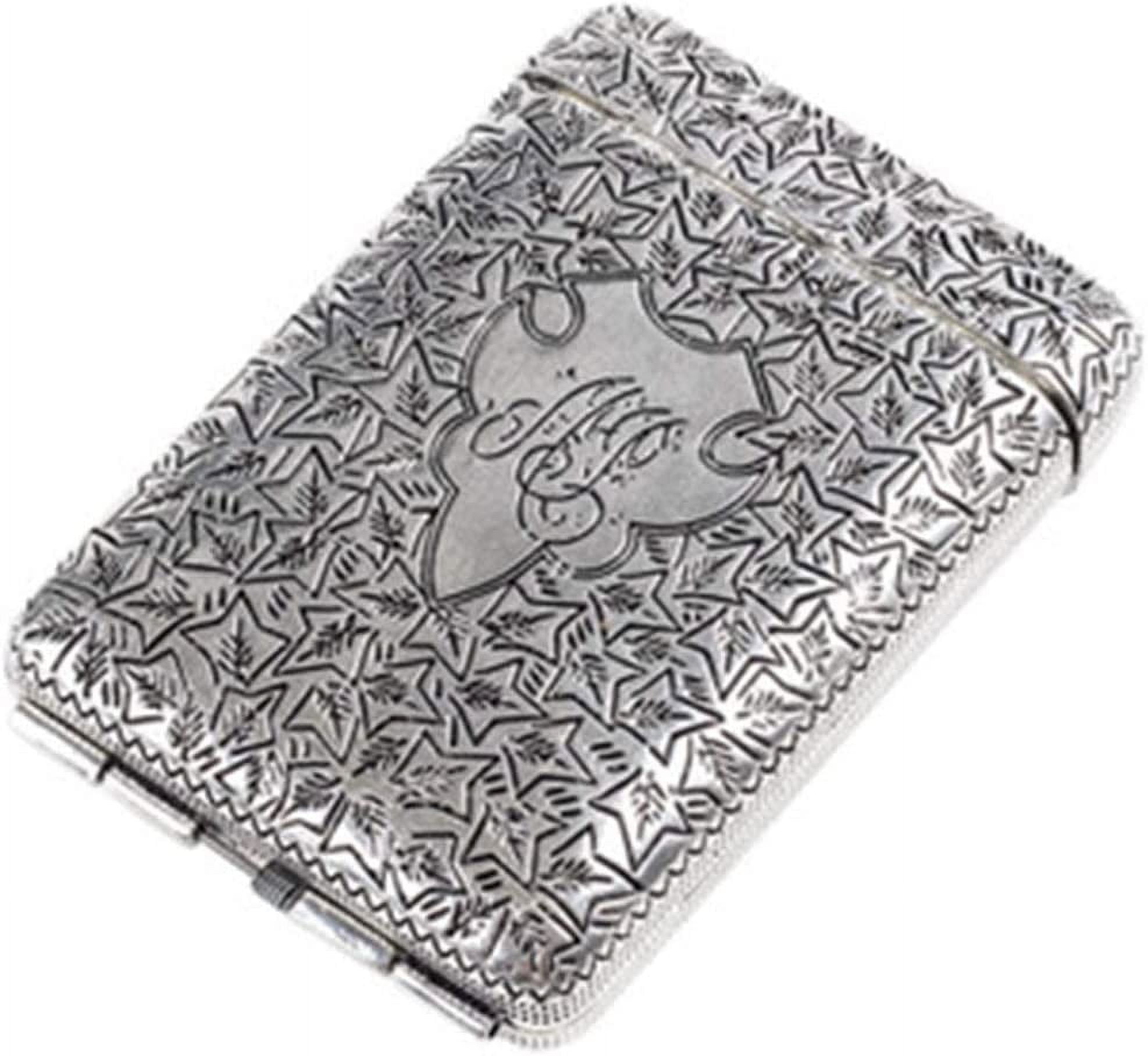 Fymlhomi Cigarette Case Box Silver Metal Holds 16 Cigarettes Normal ...