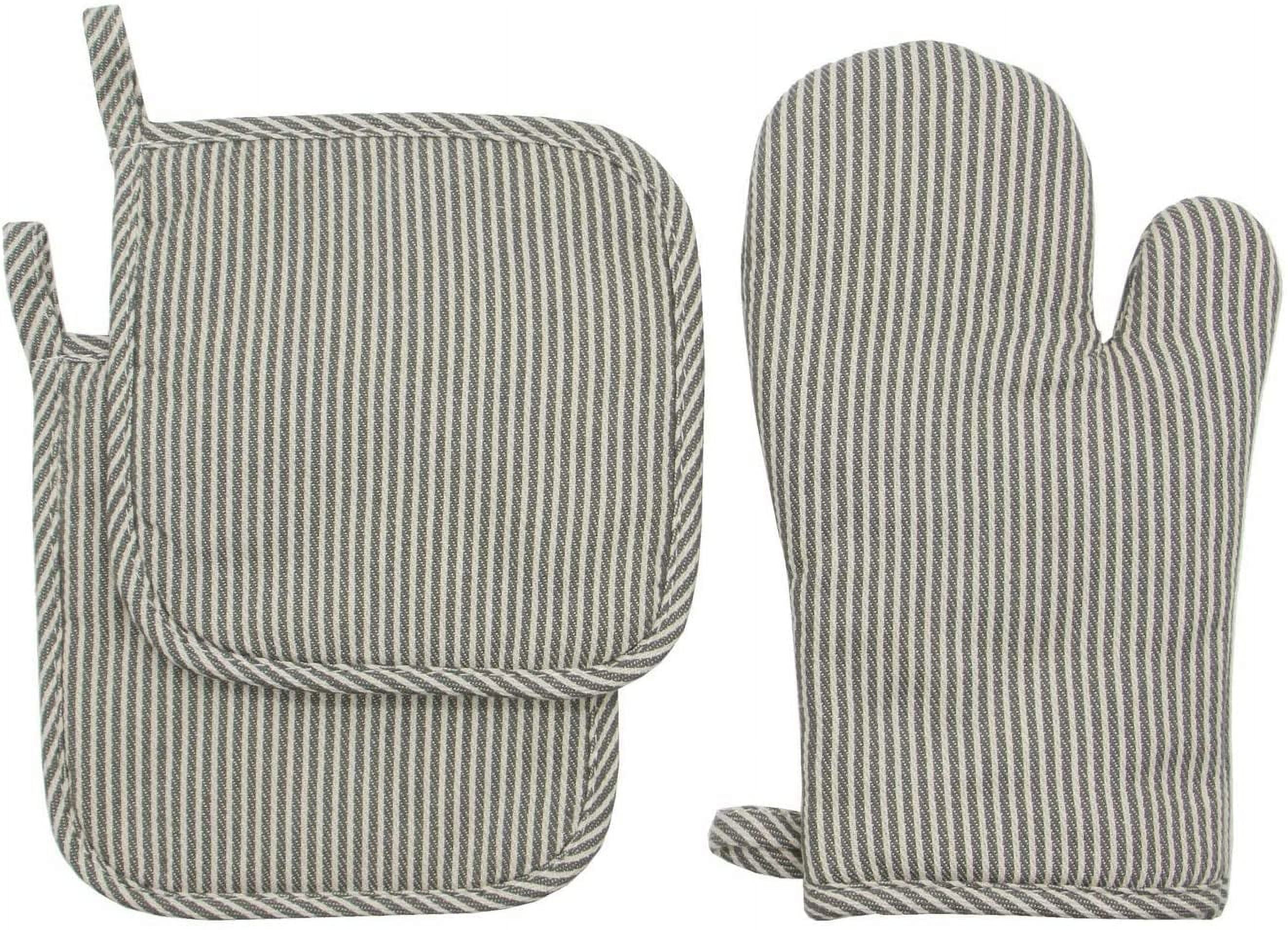 Fymlhomi Cotton Oven Mitts and Pot Holders Set, Kitchen Quilted Oven ...
