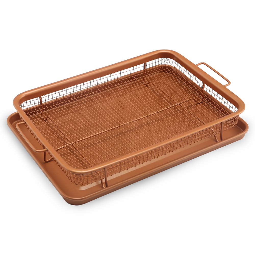 Fymlhomi Crisper Basket,Crisper Tray, Baking Pan Set Basket,Copper ...