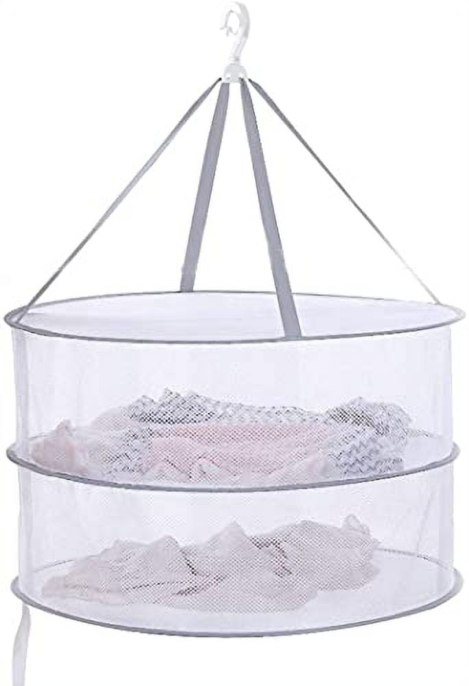 Fymlhomi Drying Rack Net 2 Layers Collapsible Mesh Basket Dryer Net ...