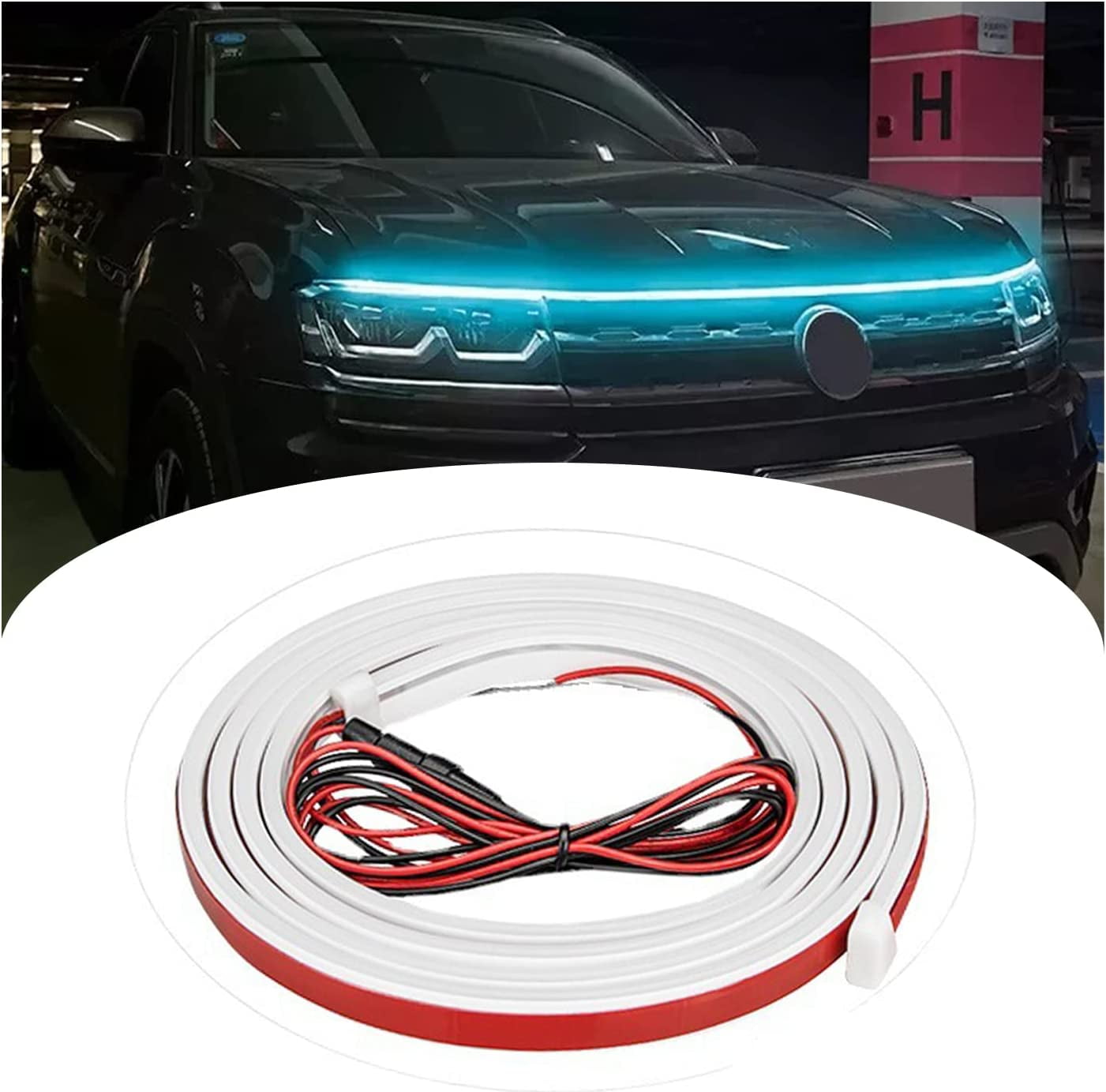Fymlhomi Exterior Car LED Strip Lights - Dynamic Scan Start Up Hoodbeam ...