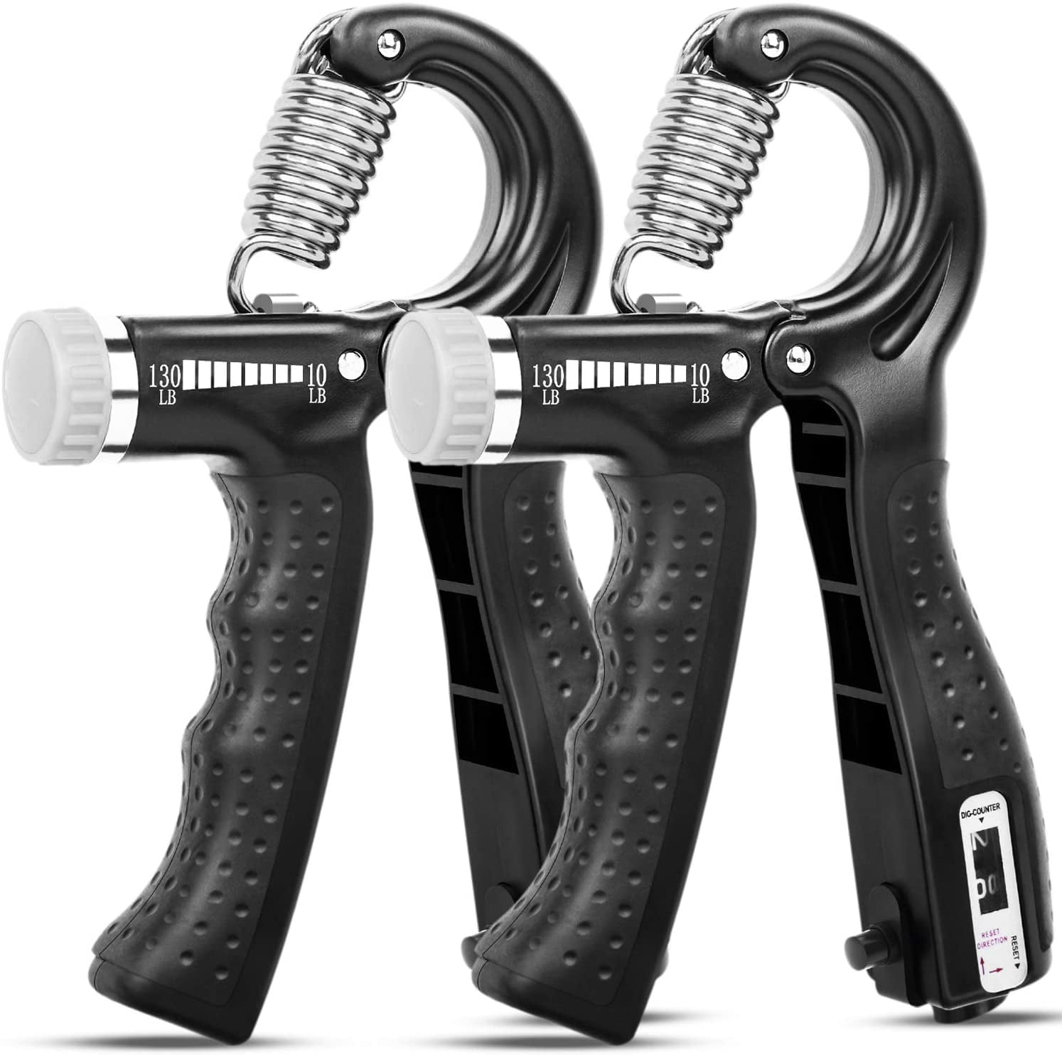 Fymlhomi Hand Grip Strengthener 2 Pack Adjustable Resistance 10-130 lbs ...