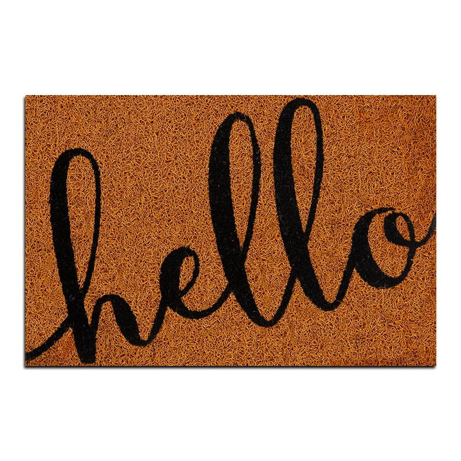 Fymlhomi Hello Door Mat with Heavy Duty Backing, Coco Coir Front Door ...
