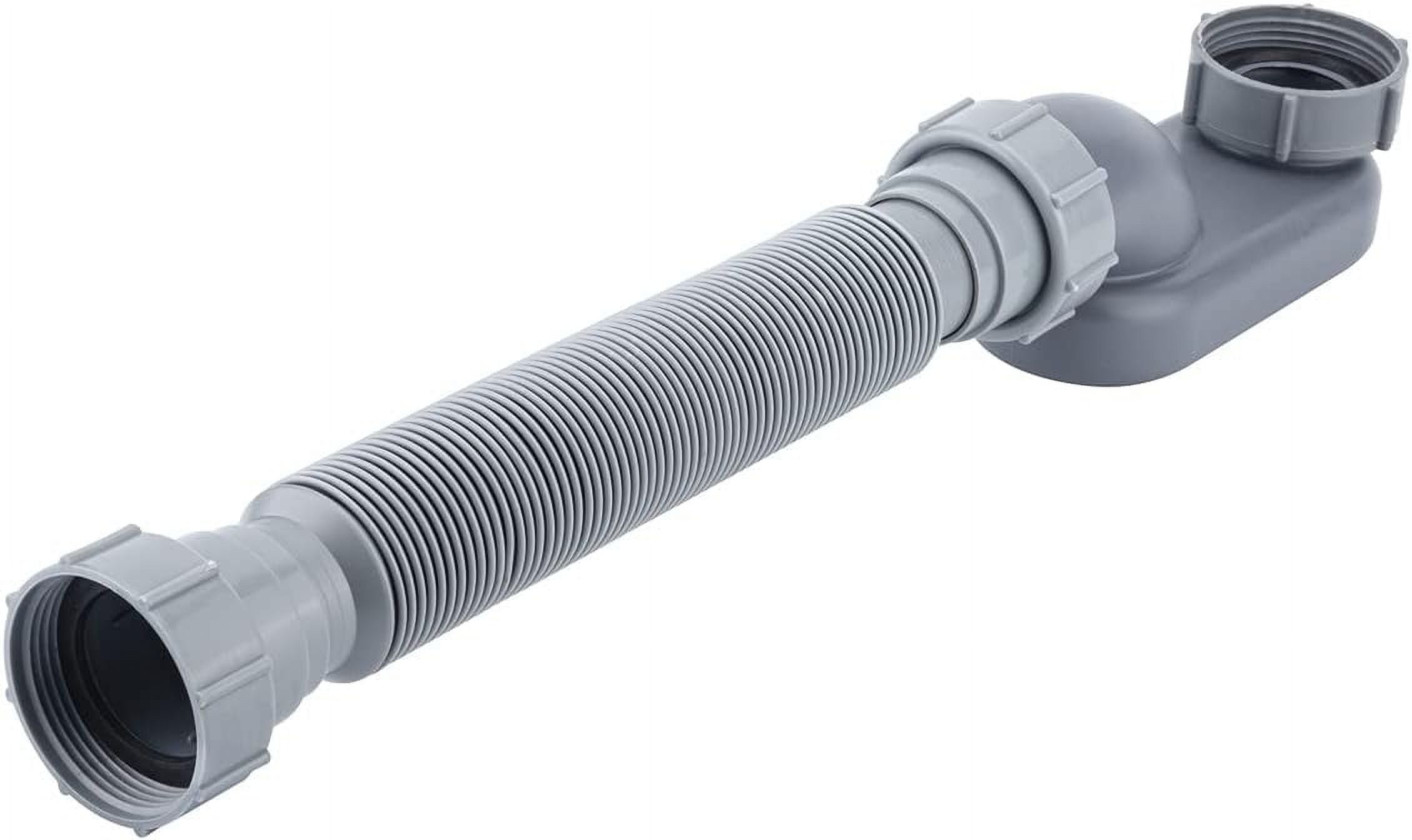 Fymlhomi Low Profile 1 1/2 P Trap, Flexible Bathtub Shower Drain Pipe ...