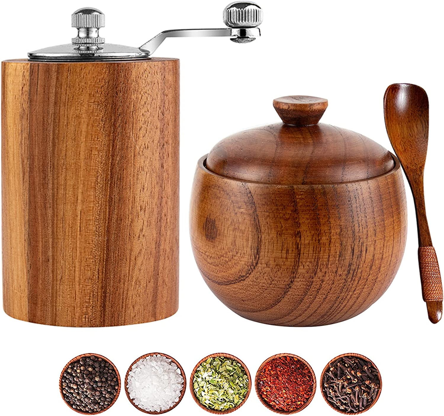 Fymlhomi Manual Pepper Grinder, Refillable Salt and Pepper Mill with ...