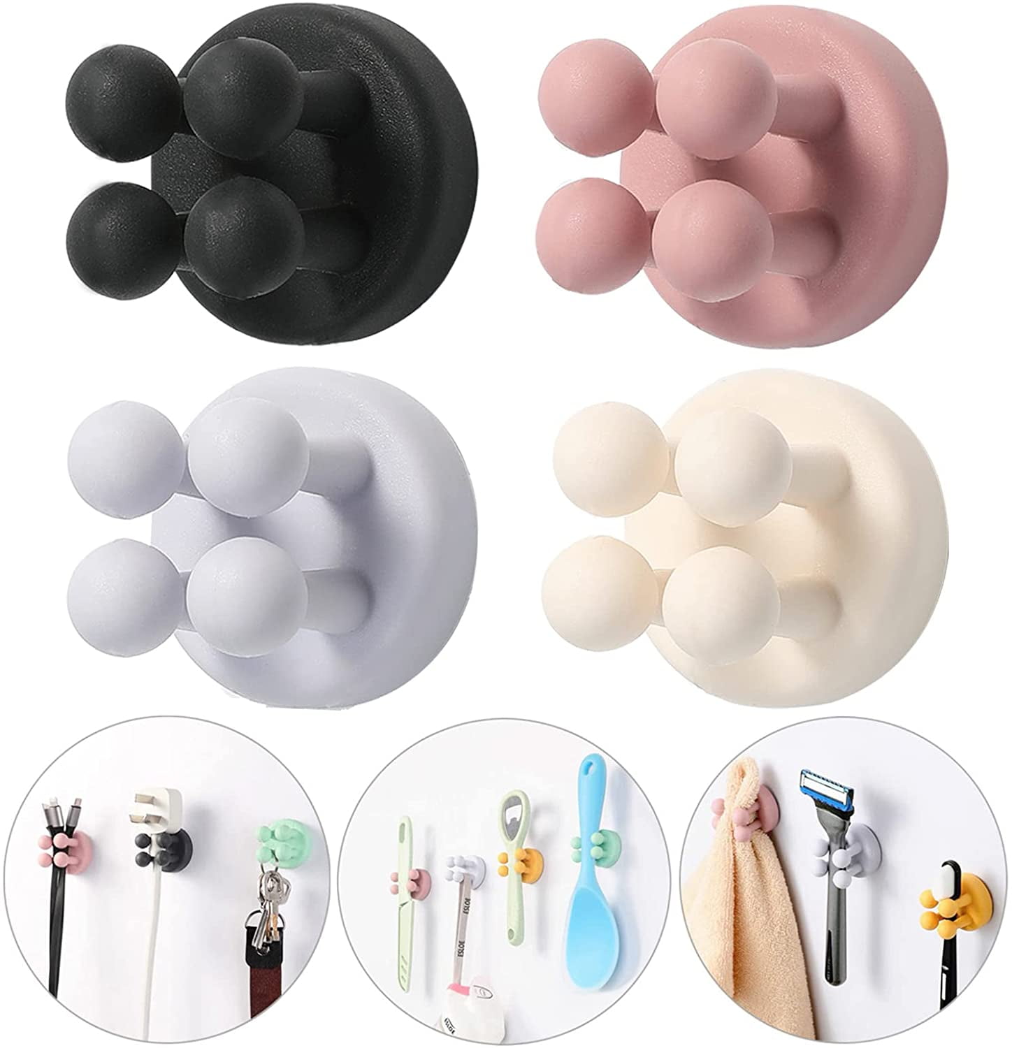 Fymlhomi Razor Holder for Shower Hooks – 6Pcs Self Adhesive Wall ...