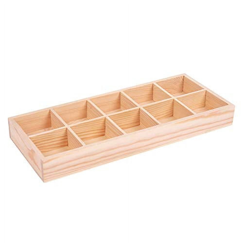 Fymlhomi Rustic Compartments Wooden Divided Boxes Succulents Flower Pot ...