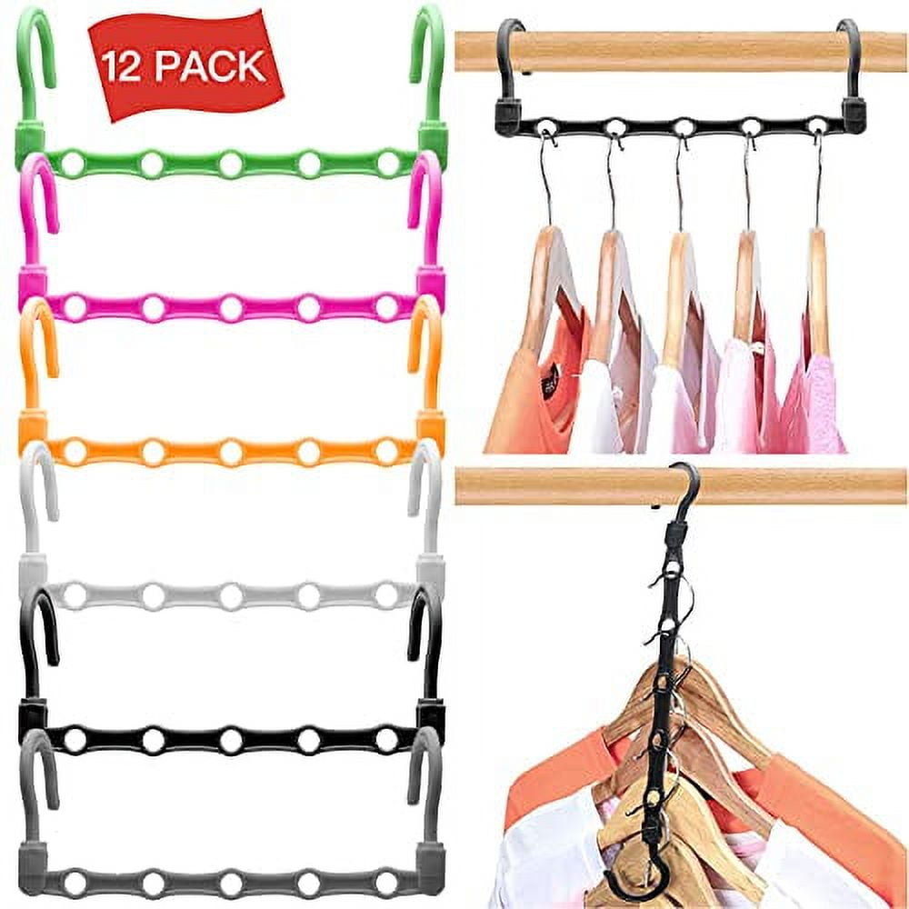 Fymlhomi Wardrobe Organiser,12 Pack Clothes Hangers,Colorful Closet ...