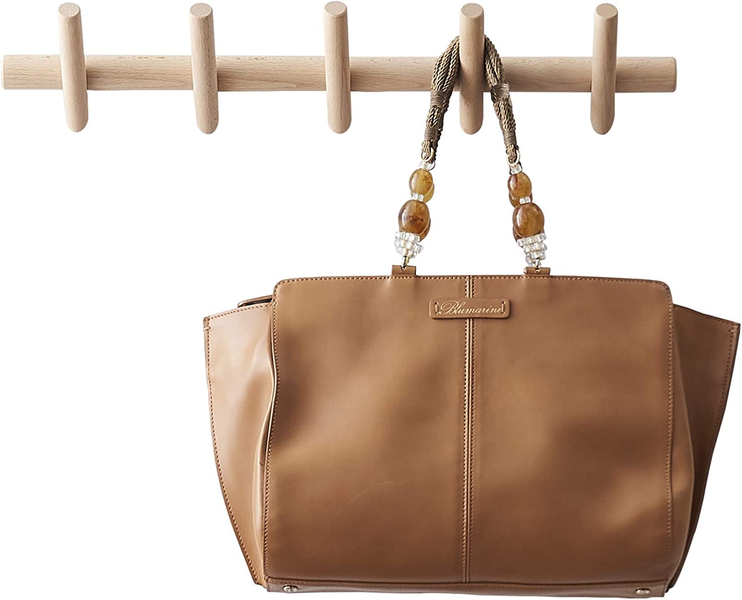 Fymlhomi Wood Coat Rack Modern Wall Mounted Hat and Towel Hanger Wooden ...