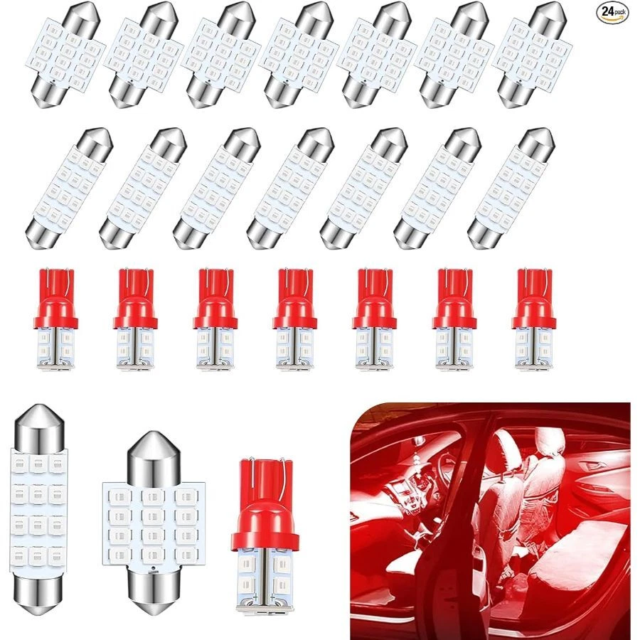 Fyna -24 Pack T10 Car Led Dome Light Bulb Kit, 31Mm 42Mm Waterproof ...