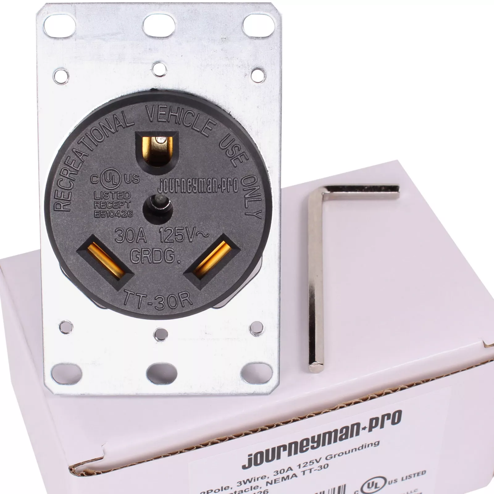 Fyna -30 Amp 110V Rv Electrical Outlet Nema Tt-30R 120V, Straight Blade ...
