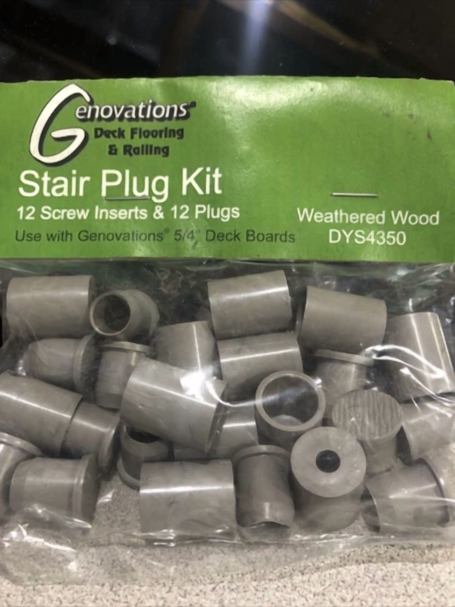 Fyna -Genovations Stair Plug Kit Weathered Wood 12 Screw Inserts And 12 ...