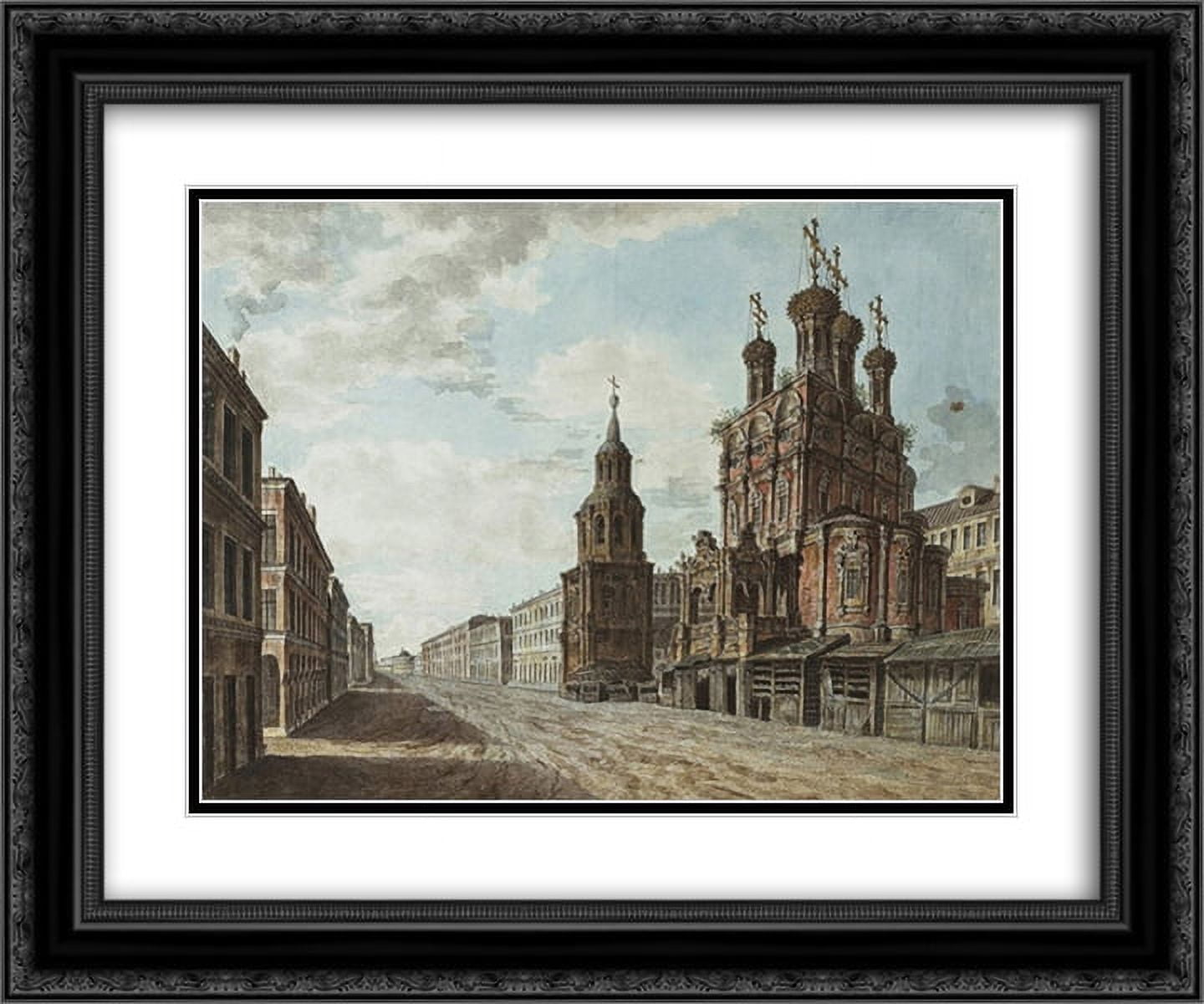 Fyodor Alekseyev 2x Matted 24x20 Black Ornate Framed Art Print 'Church ...