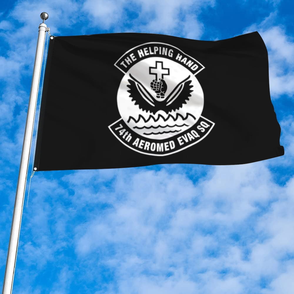 Fyon US Military Air Force 74th Aeromed Evaq SQ BW Flag banner with ...