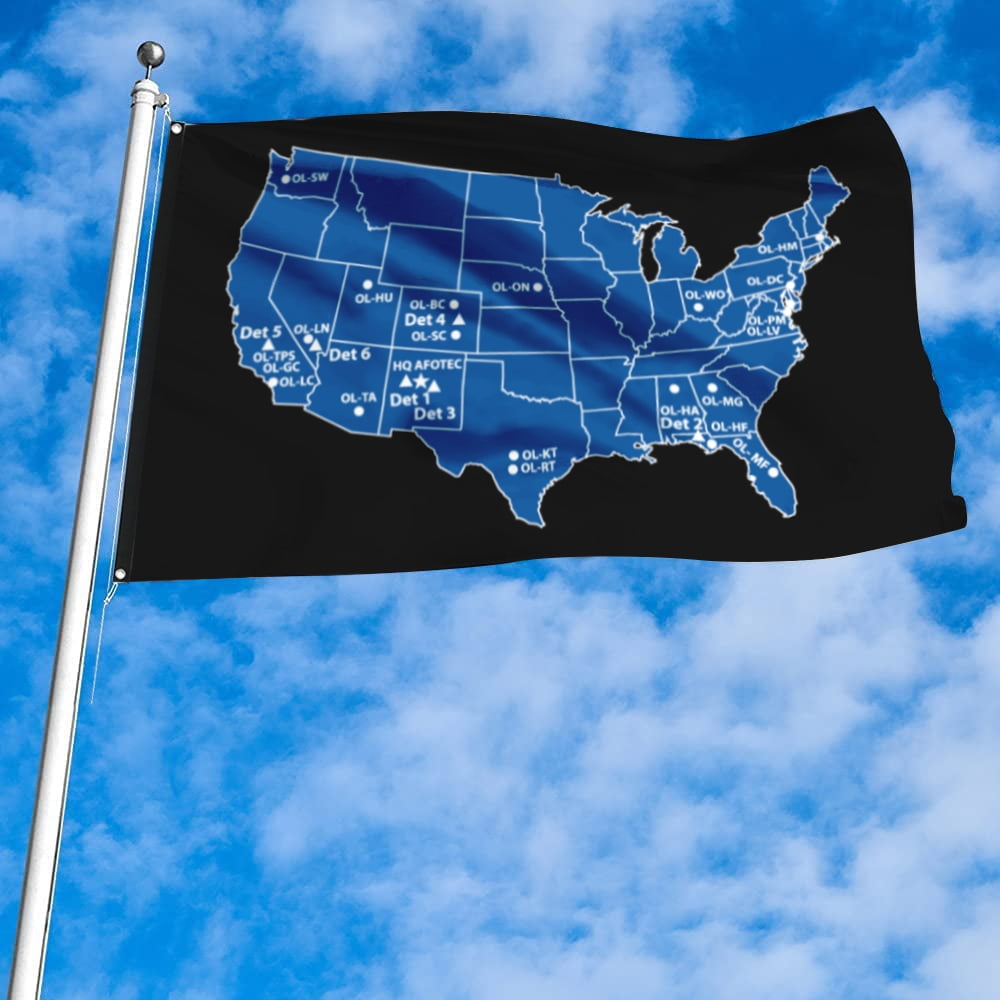 Fyon US Military Air Force AFOTEC Map (Blue) Flag banner with Grommets ...