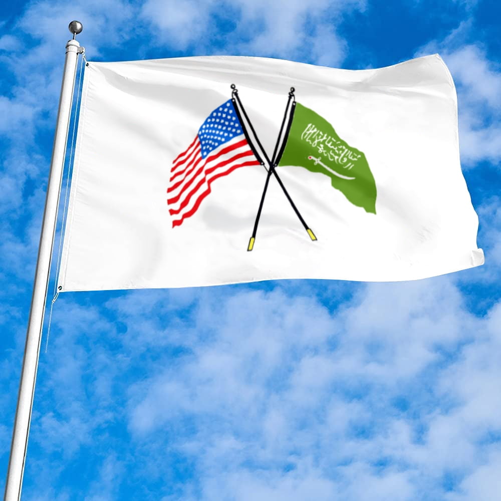 Fyon US Military Air Force USA & Saudi Arabia Flags Crossed Flag banner ...