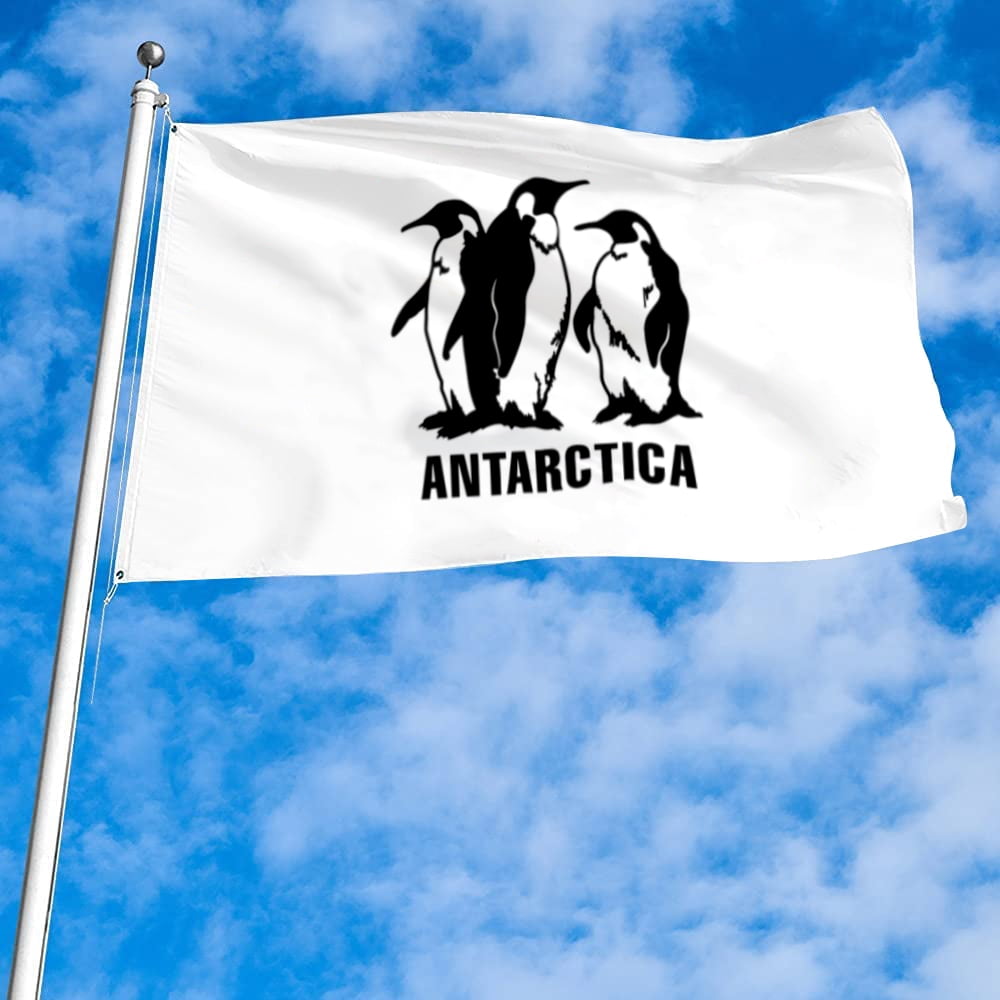 Fyon US Military Navy Antarctica Penguins - Black 2 Flag banner with ...