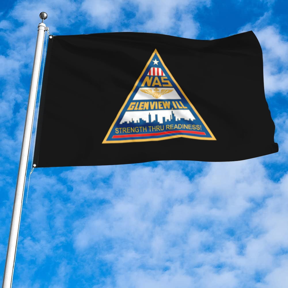 Fyon US Military Navy Nas Glen view, ILL Flag banner with Grommets Man ...