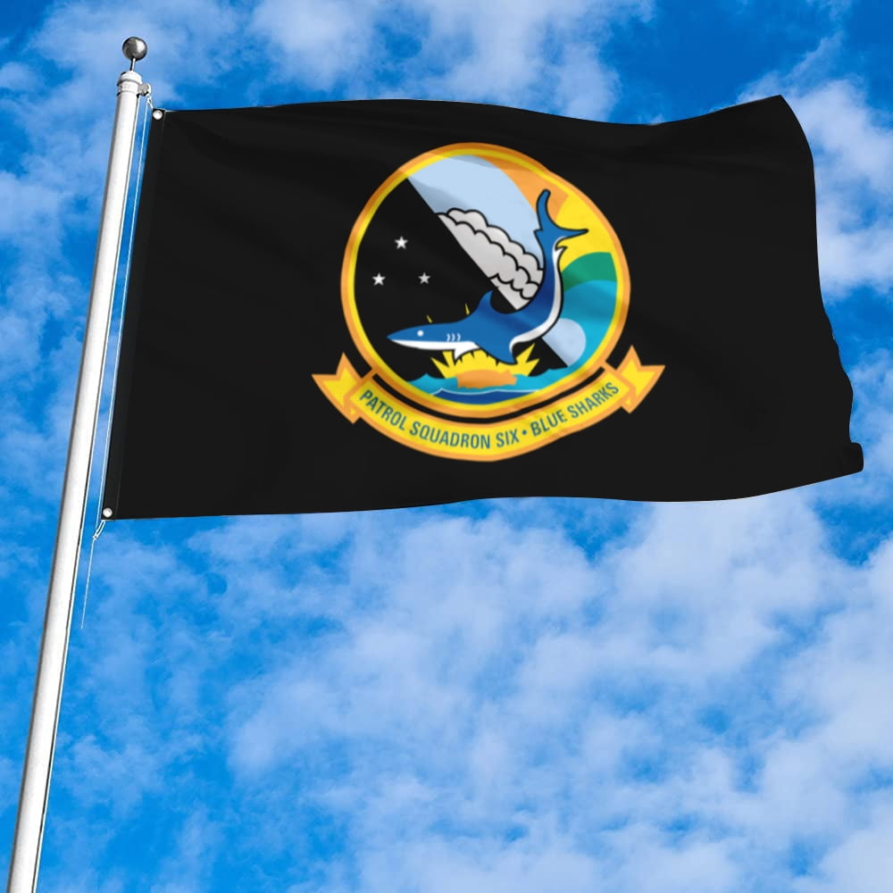 Fyon US Military Navy Patrol Squadron Six Blue Sharks Flag banner with ...