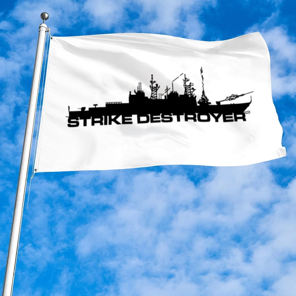 Fyon US Military Navy Strike Destroyer Flag White Flag banner with ...