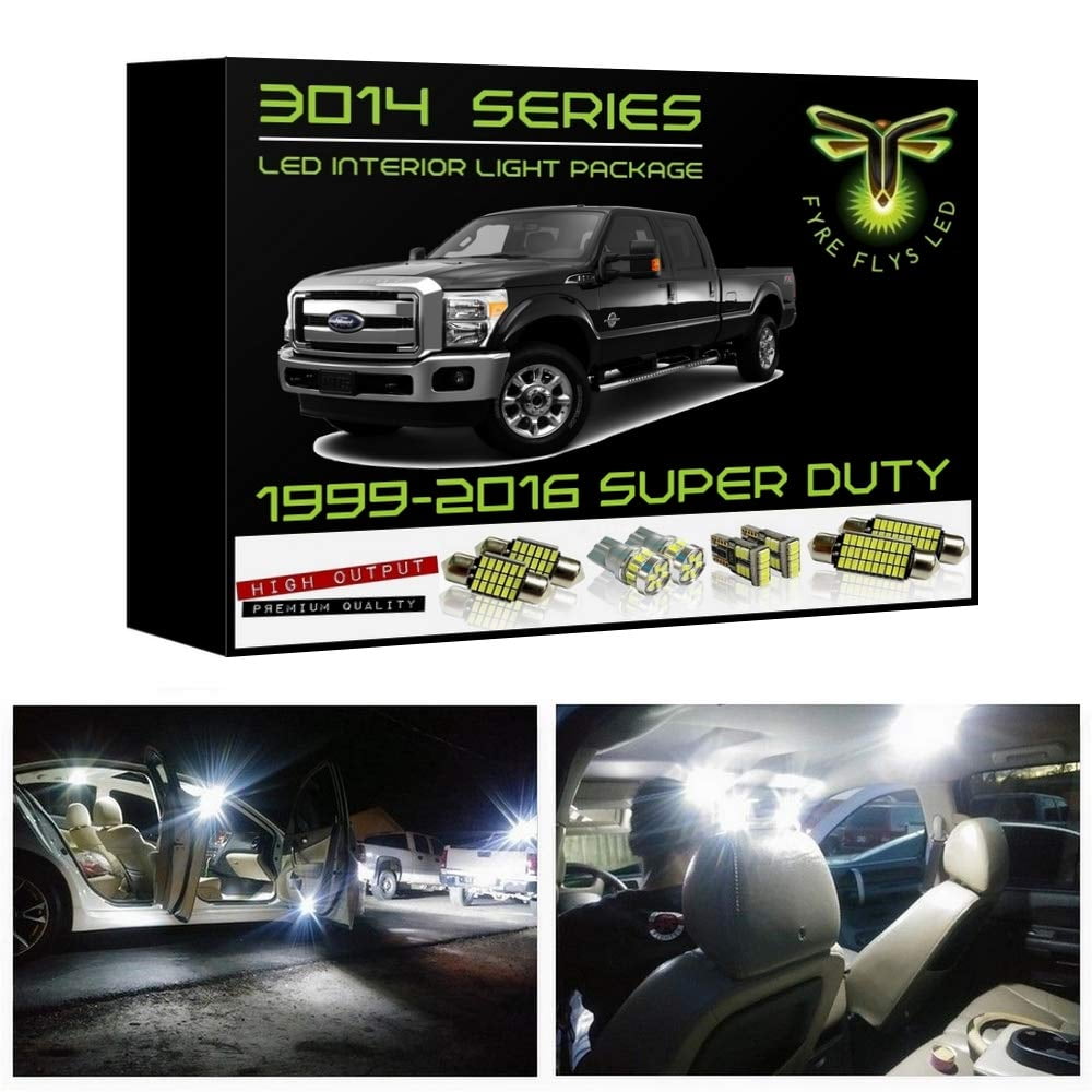 Fyre Flys White LED Interior Lights for 1999-2016 Ford F250 F350 Super Duty 14 Piece 6000K Super ...