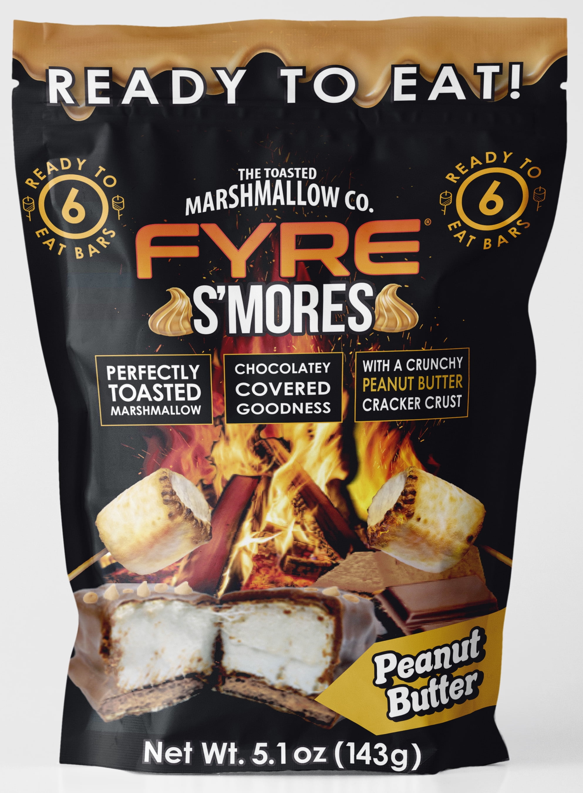 Fyre S'mores Ready to Eat Authentic Chocolate Peanut Butter Marshmallow ...