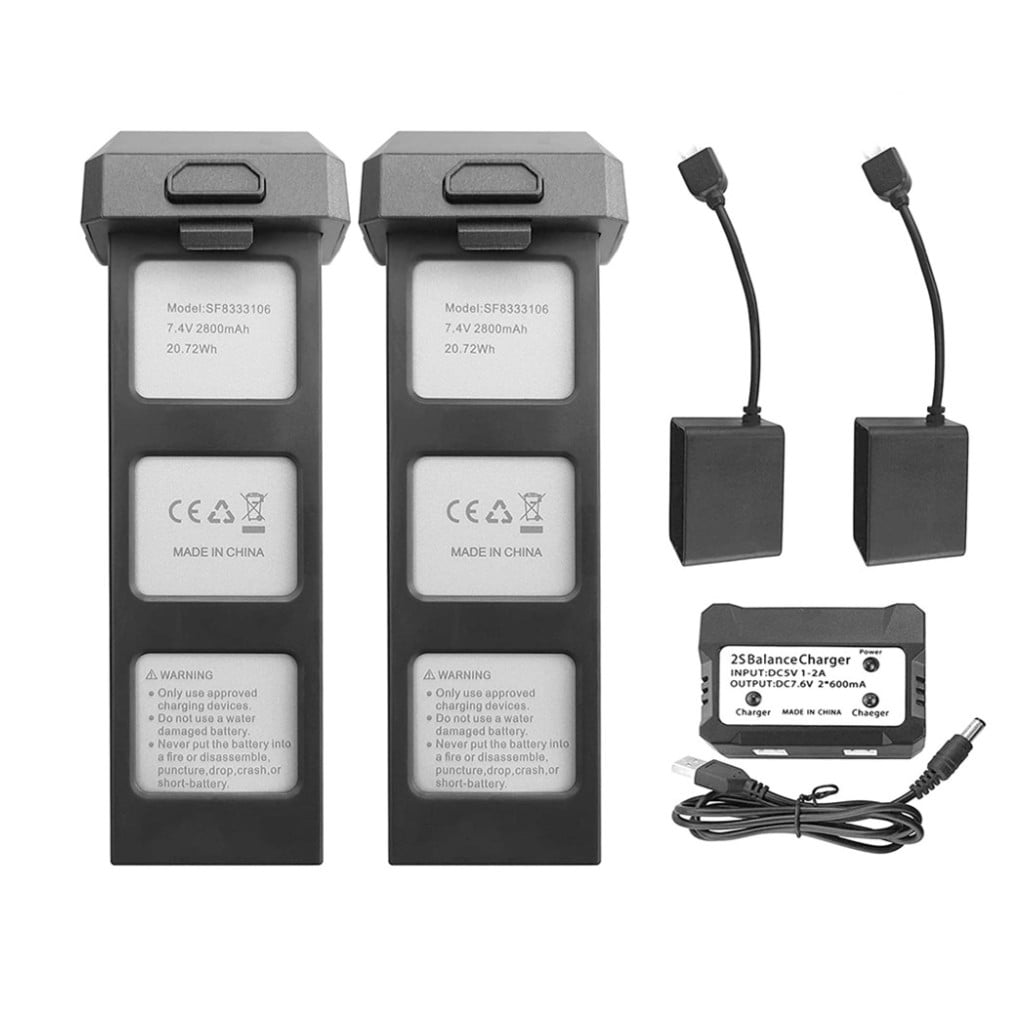Fytoo 2PCS 7.4V 2800mAh Lithium Battery With 2-in-1 Charger For HS720 ...