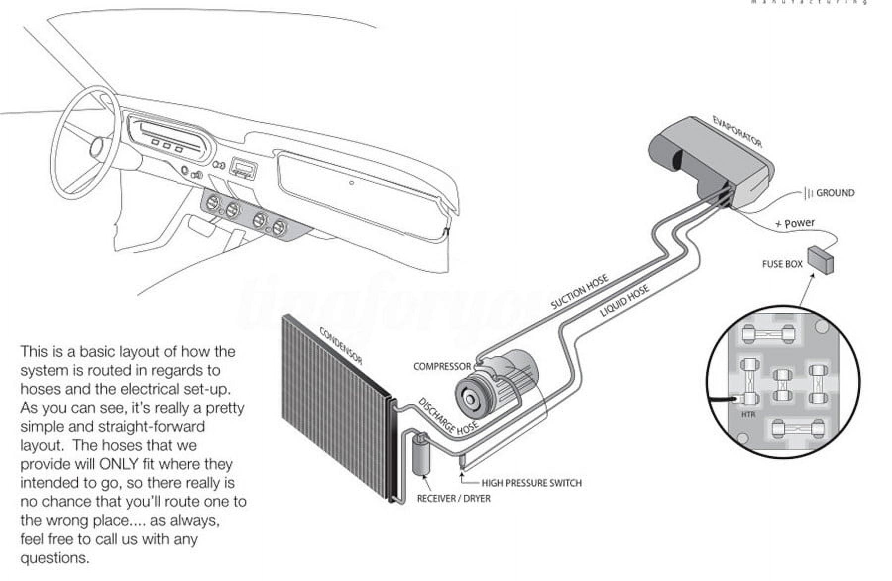 Fyuu Universal 12V A/C Kit 32 Pass Coil Underdash Evaporator Assembly ...