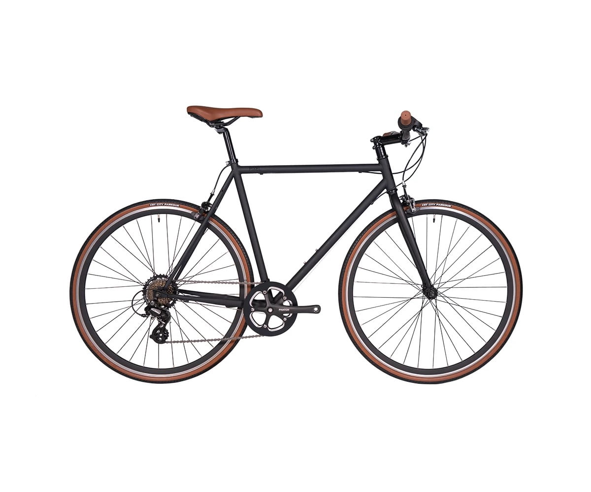 Fyxation Pixel 7 City Bicycle 7-Speed Black/Tan Medium 54cm - Walmart.com