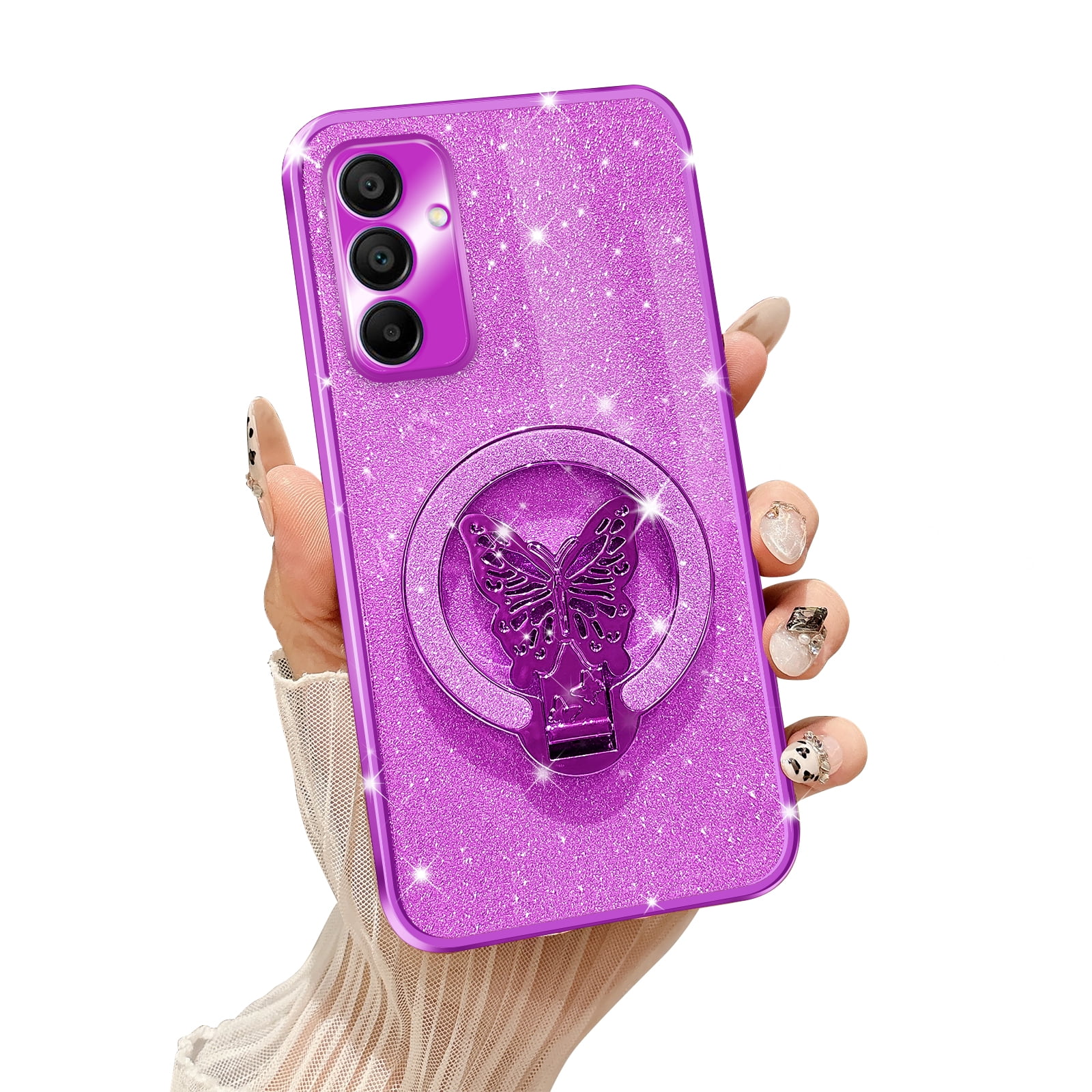 Fyxkocm for Samsung A15 5G Case with Butterfly Stand Compatible with ...