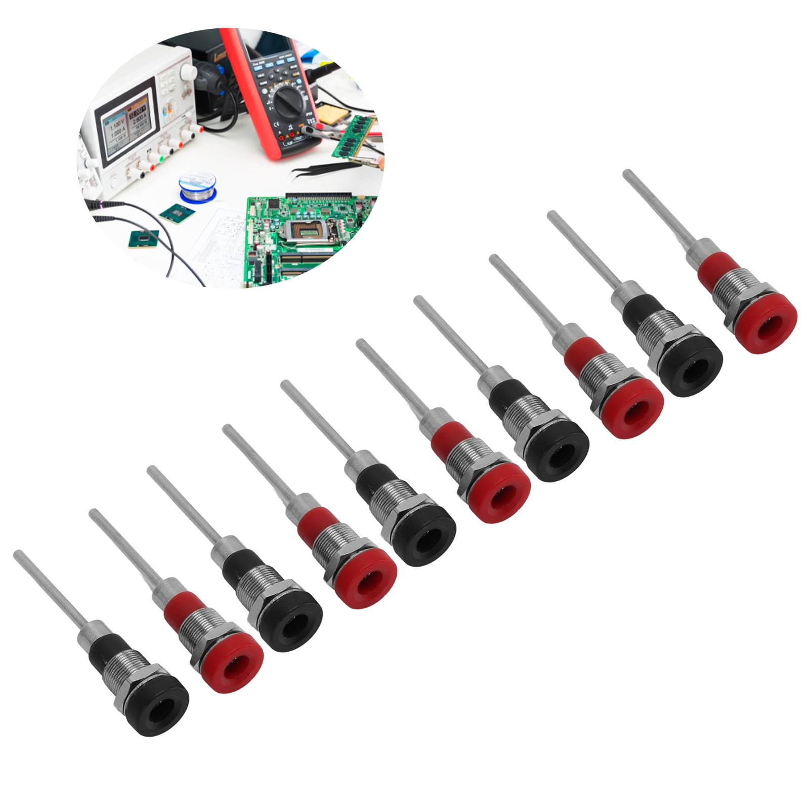 Fyydes 10Pcs Pin Plug Banana Socket Multi Purpose 4mm Wide Contact Area ...