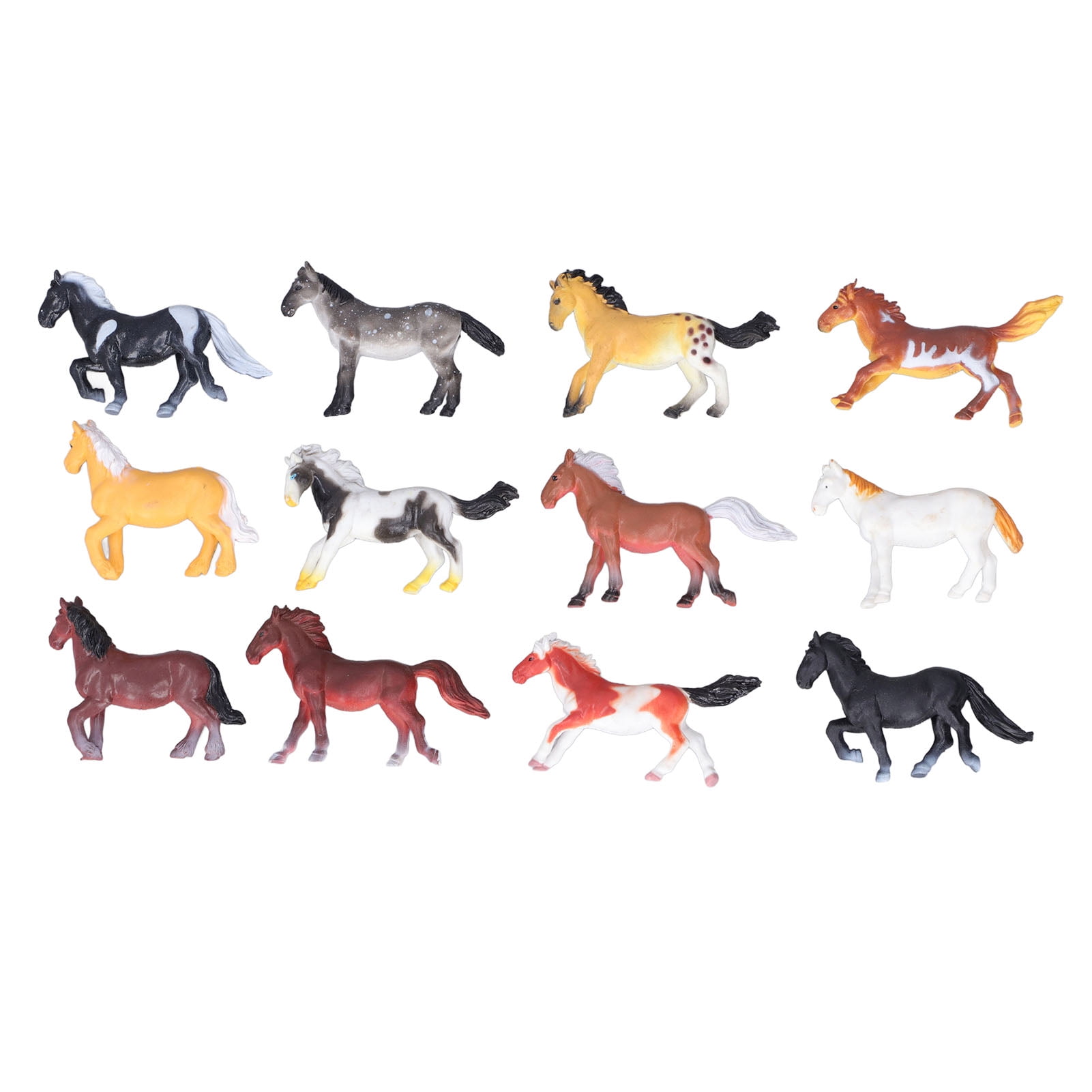 Fyydes 12Pcs Toy Horses High Simulation Plastic Different Posture ...