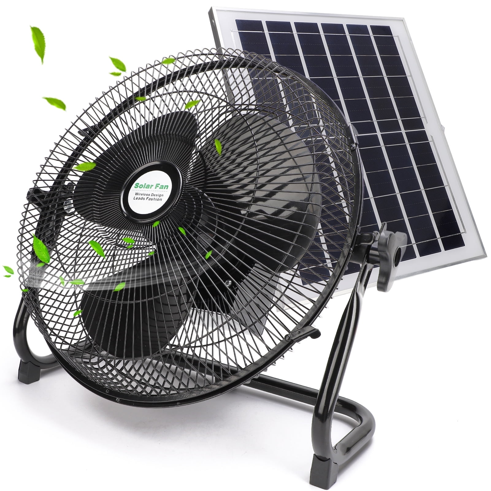Ventilador Solar Portátil con Batería, 3 Velocidades, Enchufe ...