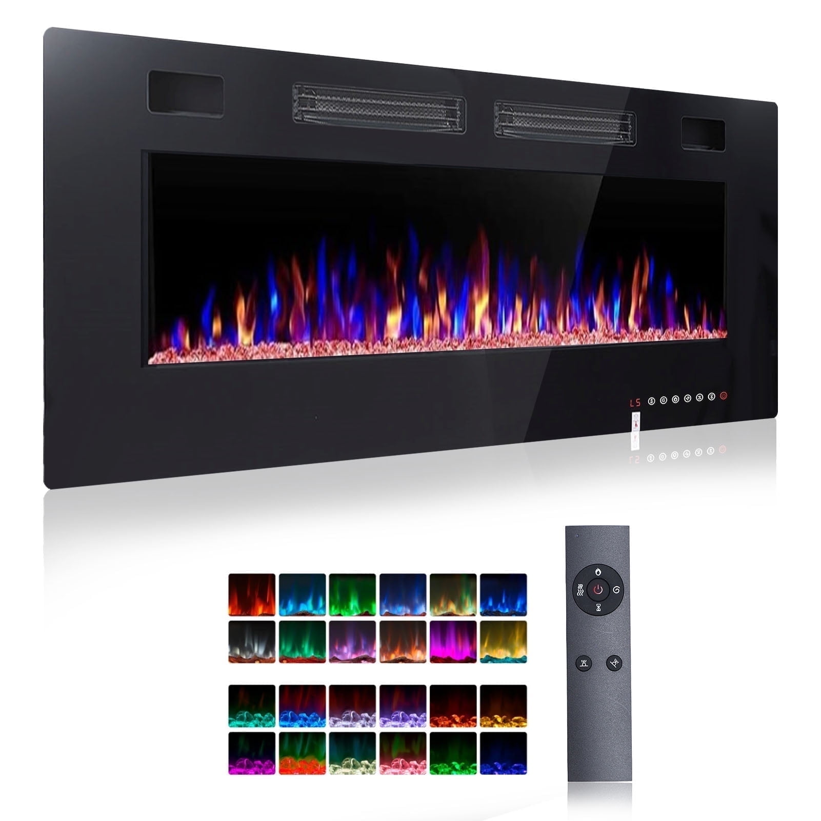 Fyydes 50in Electric Fireplace Insert Indoor Ultra Thin Mute Inlet ...