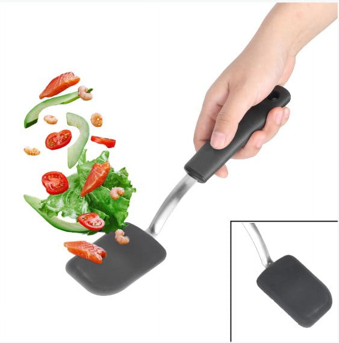 Fyydes Silicone Small Turner Spatula, Stainless Steel Handle, Heat ...