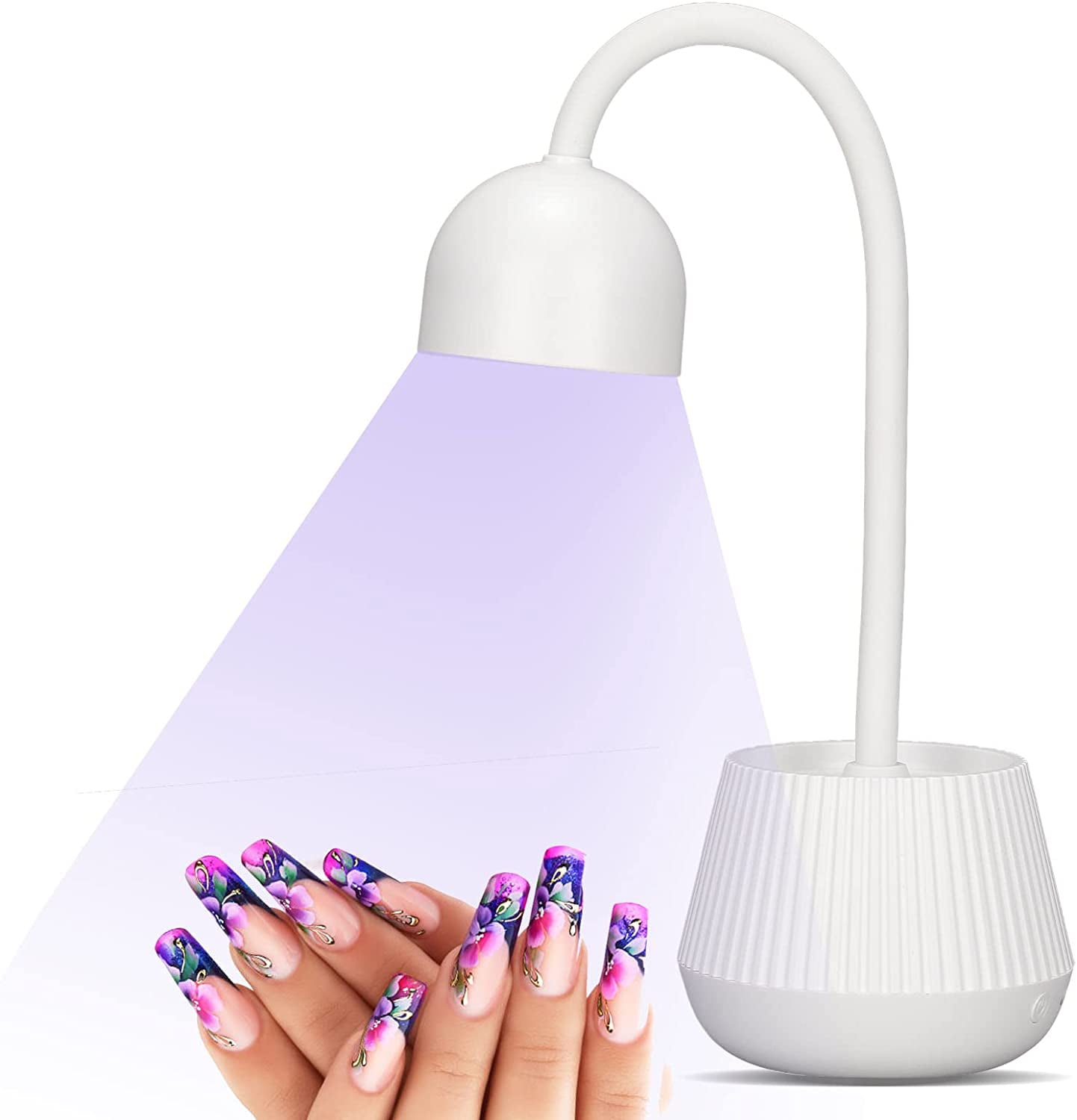 Fyydes UV Gel Nail Lamp, 24W USB LED Dryer, Flexible Gooseneck, 8 Light ...