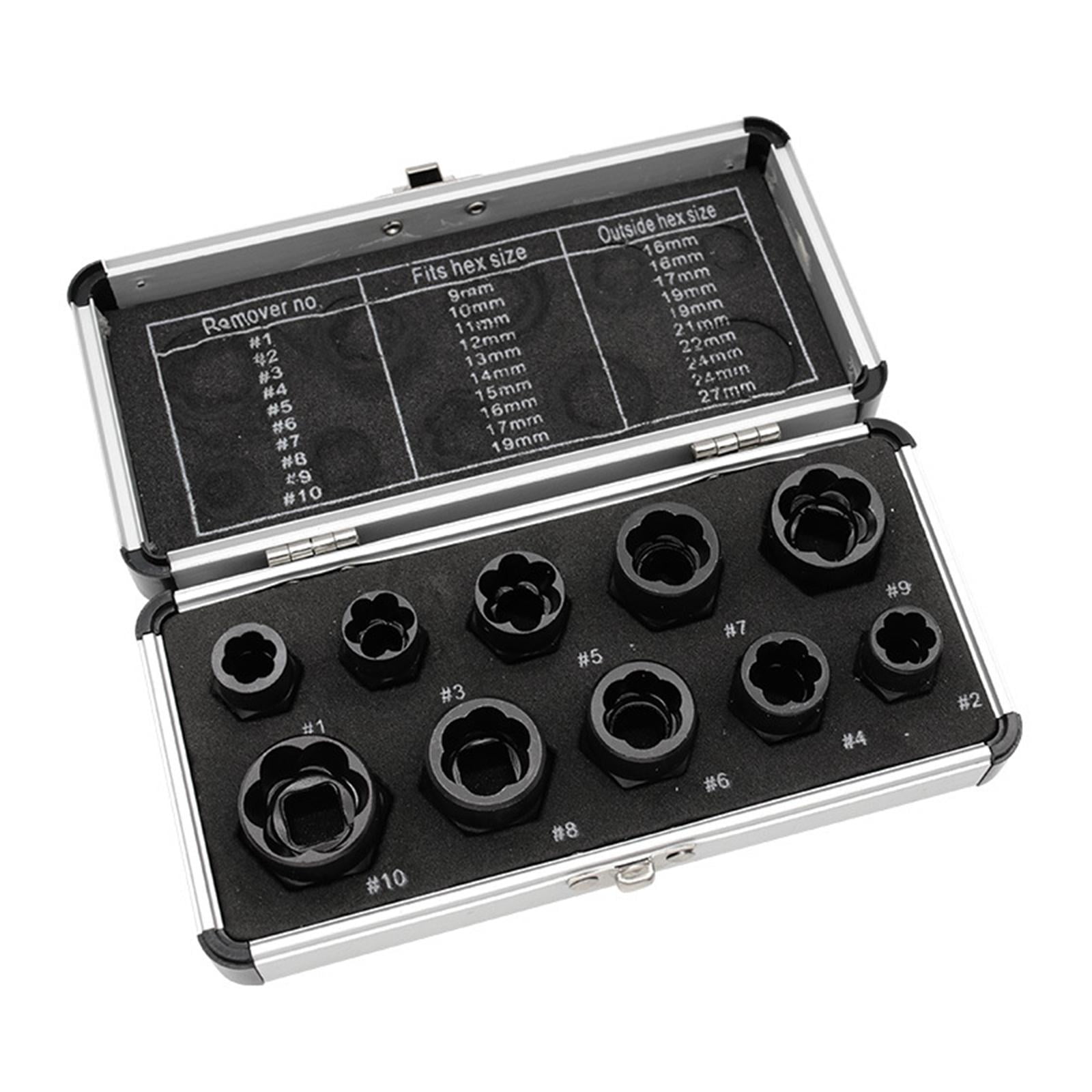 Fzaqwen 10 Pieces Bolt Nut Extractor Set Broken Bolt Extractor ...