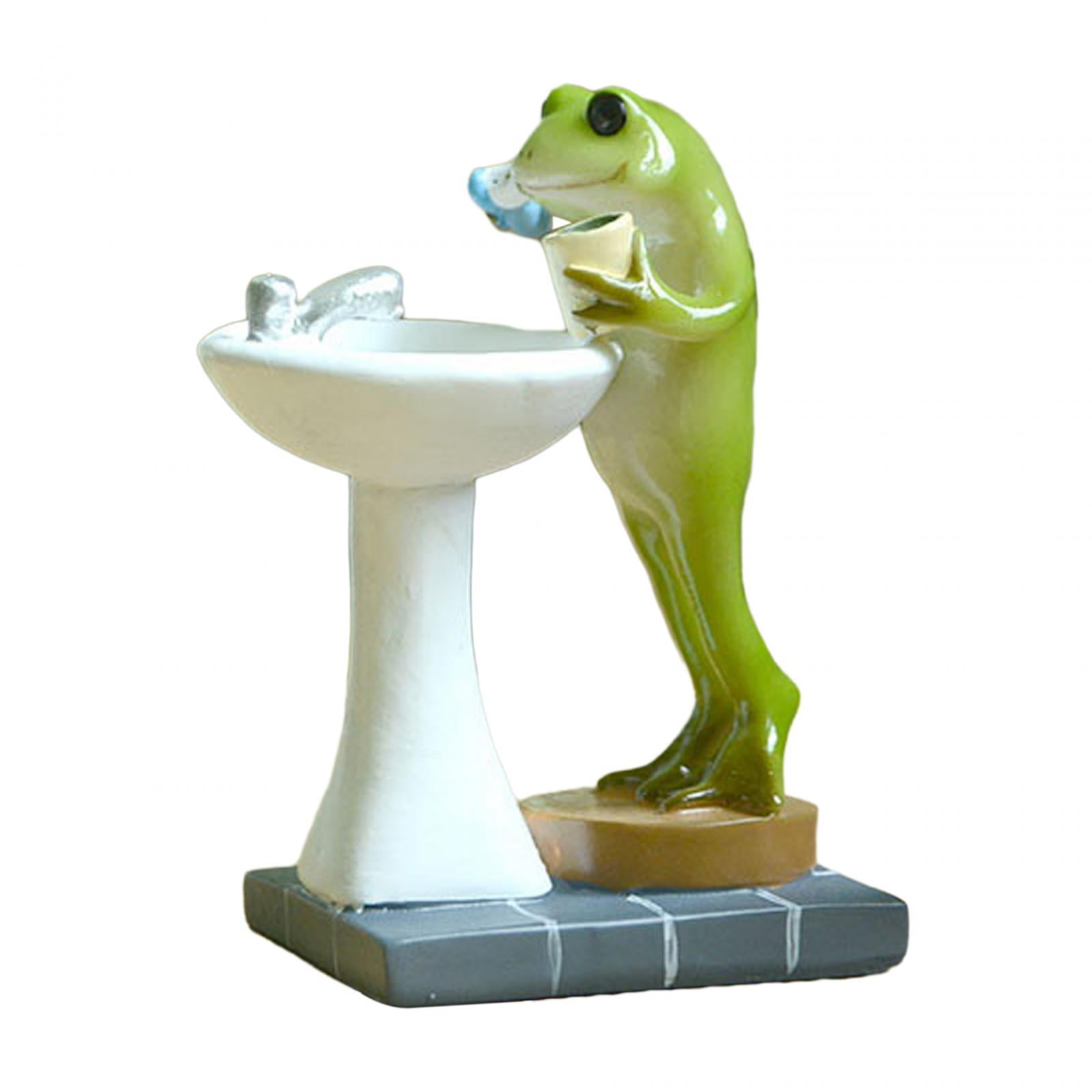 Fzaqwen Frog Statue Simulation Mini Resin Ornament Japanese Garden ...