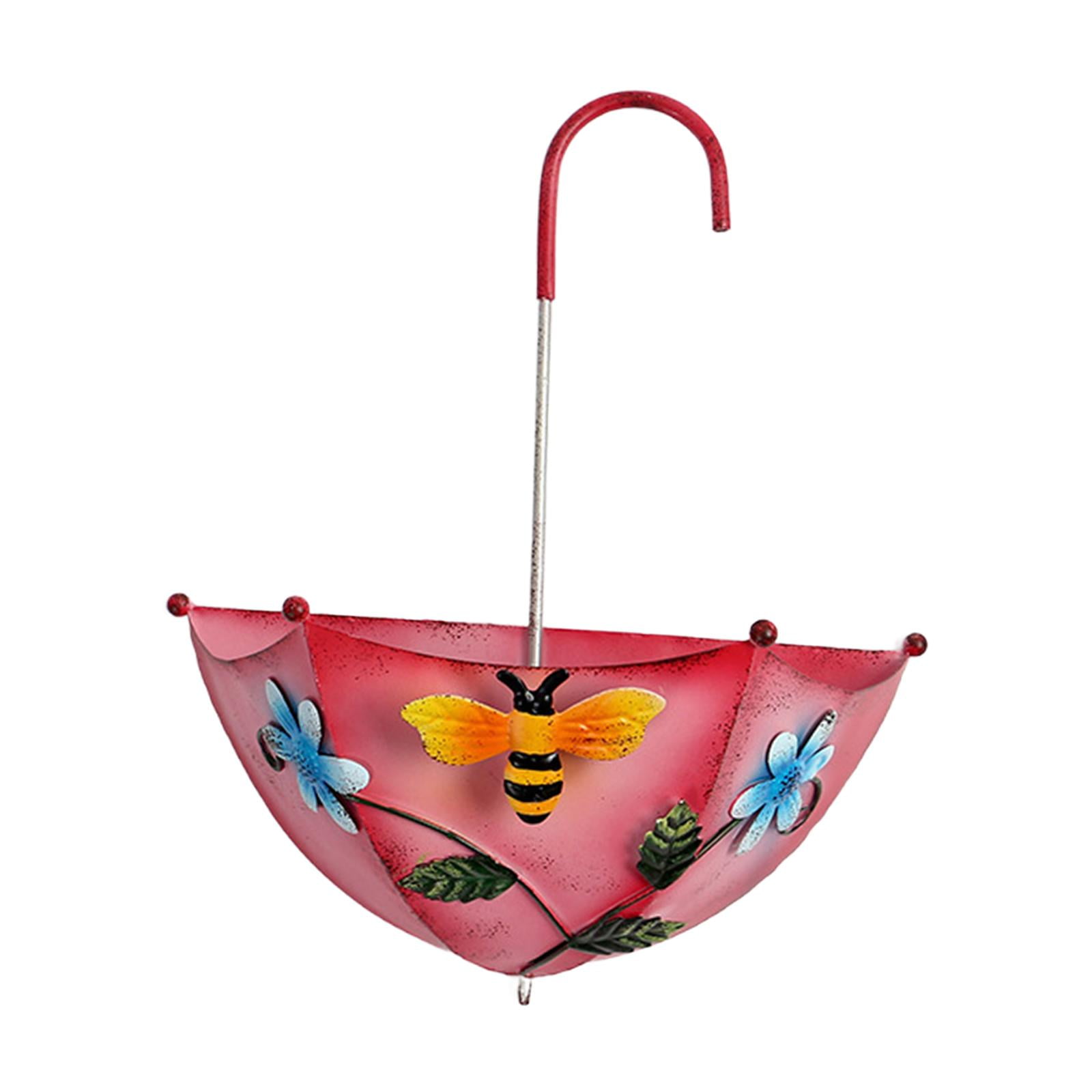 Fzaqwen Hanging Bird Feeder, Umbrella Shaped Bird Feeder, Water Tray ...