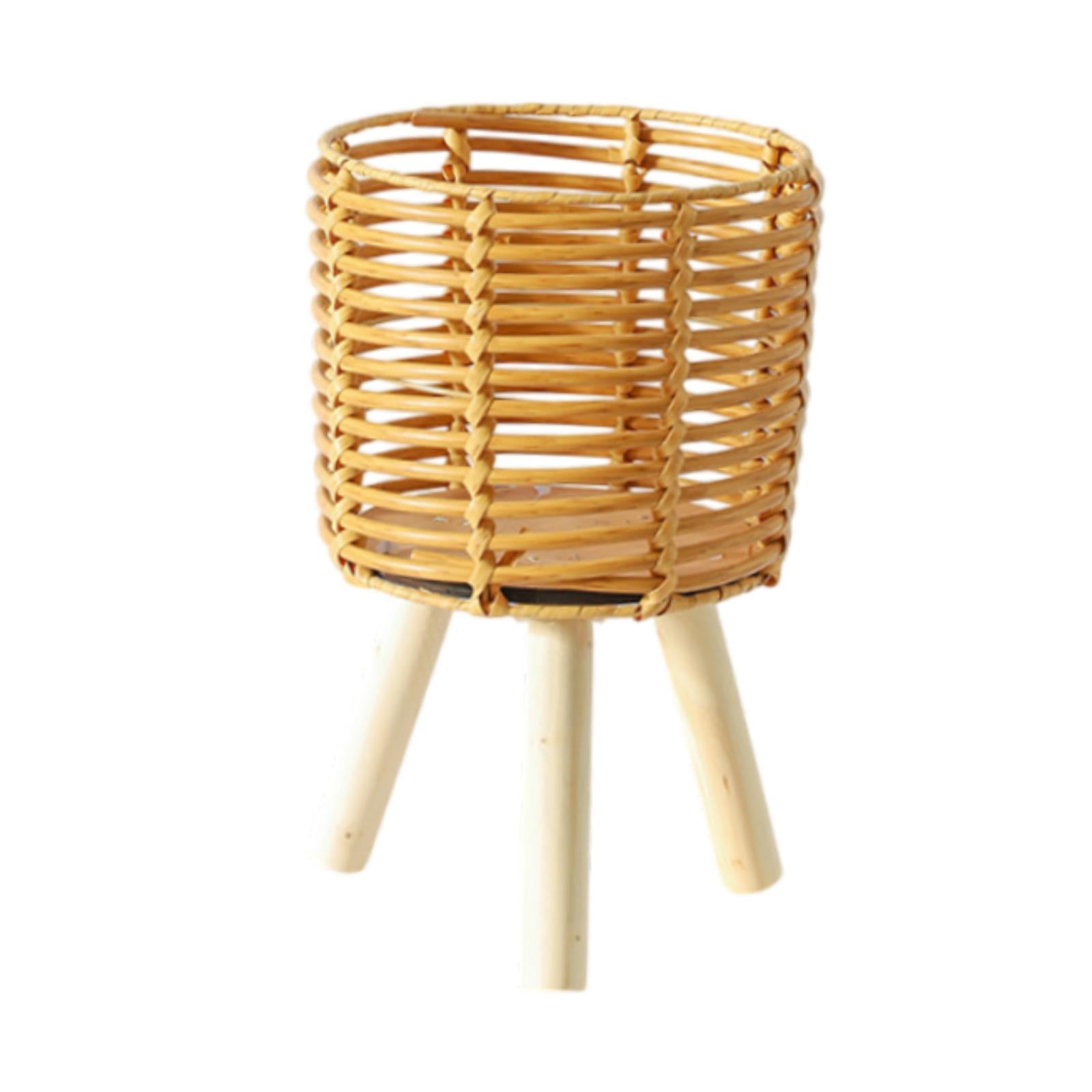 Fzaqwen Indoor Flower Pot Plant Stand Plant Basket with Stand Handwoven ...