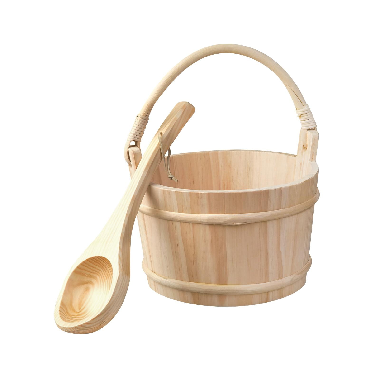 Fzaqwen Sauna Barrel and Ladle Barrel Tub Foot Spoon, Wooden Barrel ...